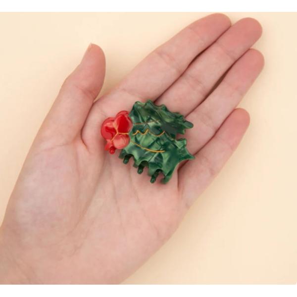 Coucou Suzette ヒイラギ ミニ ヘアクロー使用素材セルロースアセテートサイズ高さ 約4.7cm×横 約3cm重さ 約14gコメントCoucou Suzette,新作のヘアアクセです。クリスマスがやって来ます！キラキラのライト、...