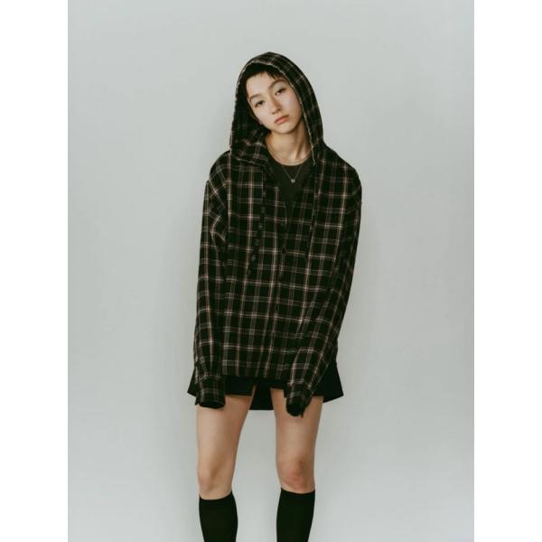 Knuth Marf トップス クヌースマーフ フーディー オーバー シャツ hooded over shirts unisex チェックブラック checkblack使用素材コットン100%サイズ Free着丈 79.1cm 身幅 64....