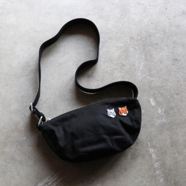 メゾンキツネ バッグ ショルダー MAISON KITSUNE ダブル ボールド フォックスヘッド バムバッグ DOUBLE BOLD FOX HEAD BUMBAG アントラシート使用素材コットン100%サイズ ONE SIZEコメントM...