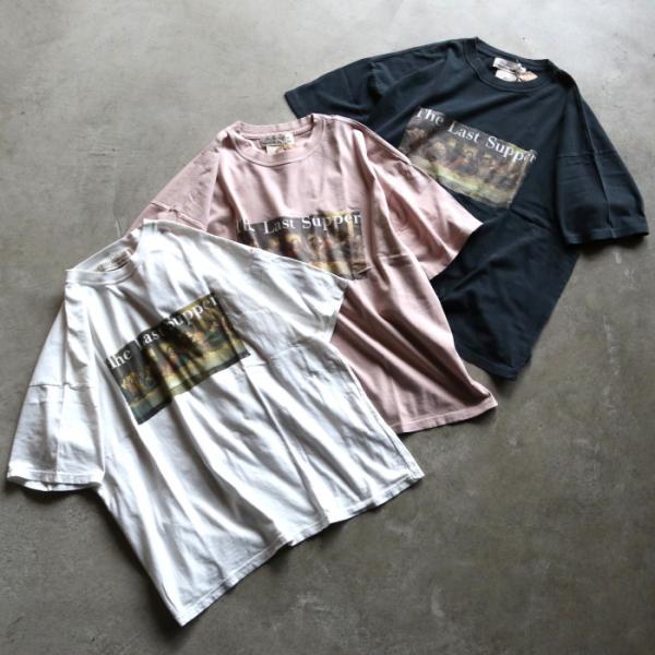 レミレリーフ Tシャツ REMI RELIEF  最後の晩餐 プリント ビッグ Tシャツ HARD SP加?20/天竺BIGサイズT(The Last Supper)  3色展開使用素材コットン 100%サイズ M肩幅 61cm 着丈 66...