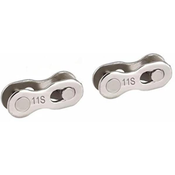 自転車 チェーン コネクタ 2セット入（シルバー） 10速用 11速用 簡易脱着工具付き 再利用可 クイックリンク ミッシングリンク 10スピード 10s 11スピード 11s【 丈夫で再利用可能 】防錆・高耐久性の高品質素材採用。3〜5回...