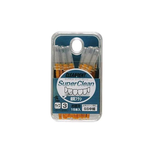 【品質表示】内容量：15本入り（歯間ブラシ本体）・ハンドル…ポリプロピレン・ブラシ　…ナイロン・キャップ…ポリスチロール・ワイヤー…ステンレススチール・耐熱温度…60℃（徳用タイプ）・ケース…スチロール・台紙…紙・シュリンクフィルム…ＰＥＴ...