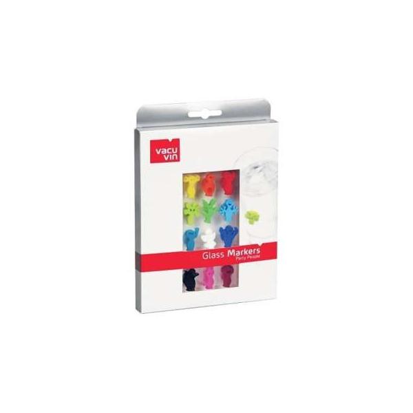 オランダのワイン器具、キッチングッズメーカー「vacuvin」製のグラスマーカー。「あれ？自分のグラスはどれだっけ…？」を解消してくれる便利グッズ。クラシックなデザインで背中に吸盤がついているので、ワイングラスをはじめ、凹凸のないグラスであ...