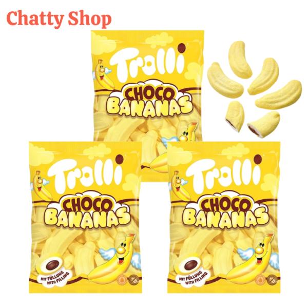 「商品情報」人気のトローリのグミから「チョコバナナ」がラインアップ！ふわふわ食感のバナナグミ中に、ココアクリームが入っています。まるで本物のチョコバナナのような味わいが楽しめます。 【保存方法】直射日光・高温多湿を避けて涼しい場所に保存して...