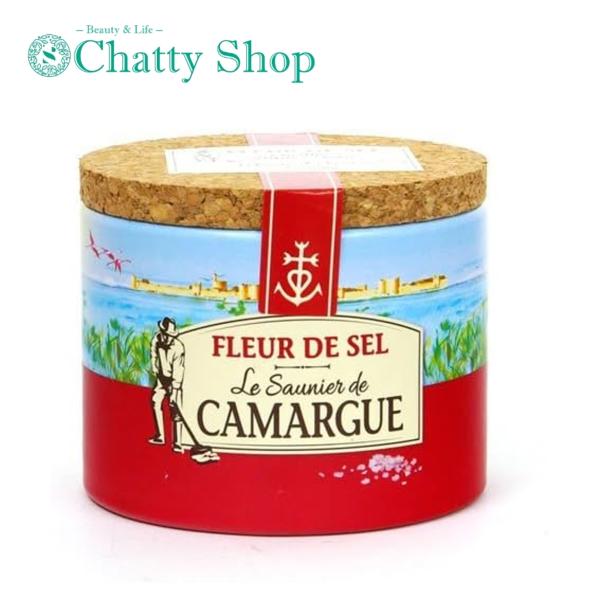 地中海の海水を塩田に引き、 はじめに塩田の水面に現れた結晶を 伝統に習って手作業で採取しました。カマルグの中では最高品質。繊細で洗練された食感と風味は 、 魚や肉 、 野菜など素材の味を引き立て 、 料理の仕上げにパーフェクトな塩です。■「...