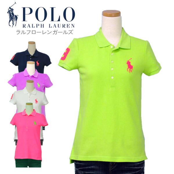 POLO Ralph Lauren ラルフローレンガールズビッグポニー 半袖 鹿の子ポロシャツ【サイズによっては大人も着られるガールズ商品です】日本の婦人サイズより2サイズ小さめです。ラルフローレンガールズ商品に付き、サイズ選びにご注意くだ...