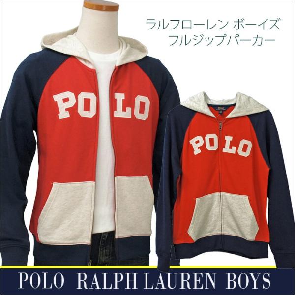 POLO Ralph Lauren Boy's  ラルフローレン ボーイズロゴ 切替フルジップパーカー2018-Fall/NewModel---point---肩から袖の切替 両サイドポケットの裏毛(パイル)フルジップパーカー---素材--...