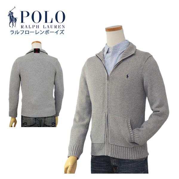 POLO Ralph Lauren ポロ ラルフローレン ボーイズコットンフルジップセーター　 Y/自---素材---綿：100%---カラー---グレーサイズ選びご注意くださいこちらの商品はUSA規格の「ラルフローレン」ボーイズシリーズで...