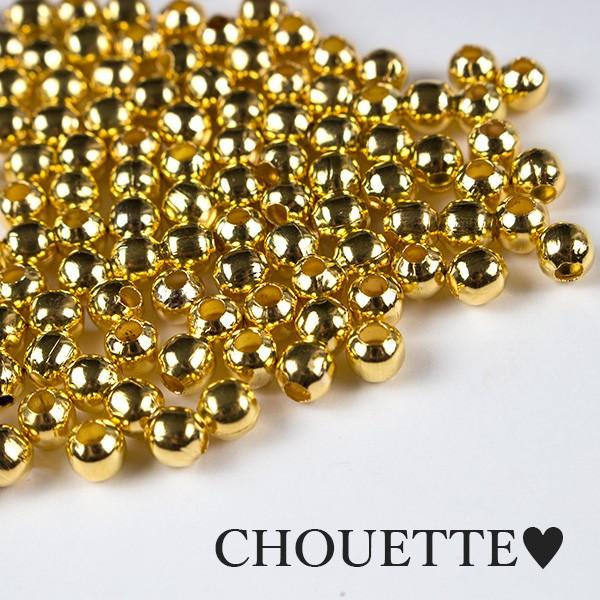 増量特価　ご覧になって頂きありがとうございます。 純量感があり、高級感のあるゴールドボール穴付きパーツ♪Ｔピン、９ピンなどでブレスレット、イヤリング、ピアスなどにぜいたくに使っていただきますようにボリュームの50個入り♪■サイズ：約4ｍｍ■...