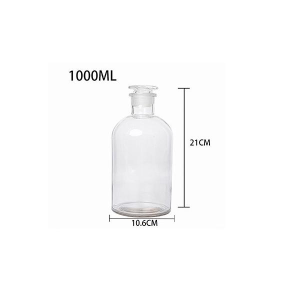 商品説明サイズ Φ10cm×高さ20.5cm重量：560g（1000ml）本体：口径3.5cm Φ10cm×高さ19.5cm蓋：Φ5cm×高さ3.4cm   材質 ソーダガラス：耐熱温度差　60℃  中国製製造上、傷・気泡がある場合がござい...