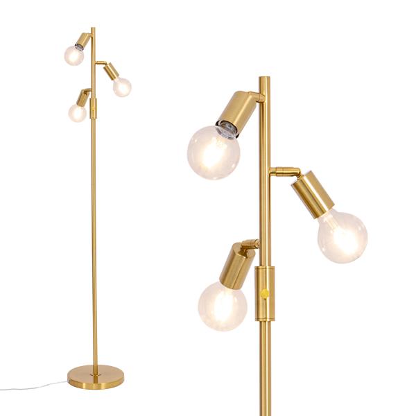 ライトは3灯あり、十分な明るさを確保できます。また、1灯ずつ点灯切り替えができるので、気分に合わせて明るさを調節することも可能です。 ■ 商品：フロアライト■ サイズ：高さ約160cm■カラー：ゴルード■ 電球：口金 / E26 × 3灯 ...