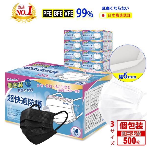 コロナからずっと信頼されているこだわりの品質！■幅広：6mm■本体サイズ：大人用：175mm×95mm女性用：165mm×90mm子供用：145mm×90mm■対象：風邪・花粉・ホコリなど■ PFE/BFE/VFE 99.7%　/　微粒子ろ...