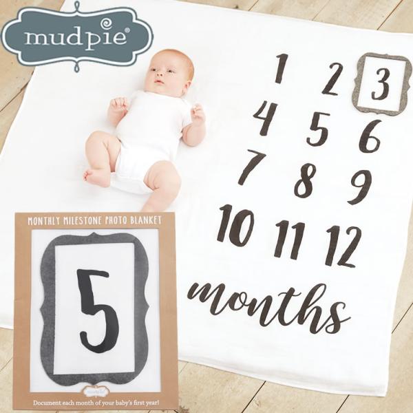 Mudpie マッドパイ 正規品 マイルストーン ブランケットセット ブランケット セット ギフト カレンダー ハーフバースデー 撮影 ベビーフォト 撮影小物 撮影 写真 インスタ ベビー 赤ちゃん ブランド 男の子 女の子 おしゃれ 可愛...