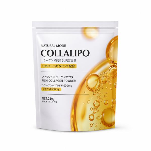 【1日目安7gで美容習慣】COLLALIPOは、1日目安量7gあたりコラーゲンペプチド6,000mg、ビタミンC500mgを配合したコラーゲンパウダーです。毎日のインナー美容習慣に、コラーゲンとビタミンCを手軽に取り入れられます。【リポソー...
