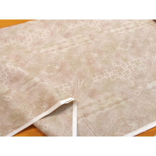 【YUWA】（LIVE LIFE COLLECTION・Keiko Akita）ペイズリー・レース模様プリント1m 1,200円＋税【カラー】 　ベージュ【 生地 】 　スタンダード＊生地の厚さ：ふつう【Made in Japan】※表示の...