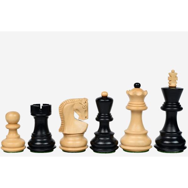【チェス駒】・素材：エボナイズ（染色したツゲ）、ツゲ・高さ：38 mm - 80 mm・底面：26 mm - 33 mm・総重量：620 g・駒の数：34個（対局に必須の32個＋予備クイーン各色1個）・チェス盤推奨サイズ（マス）：40 mm...