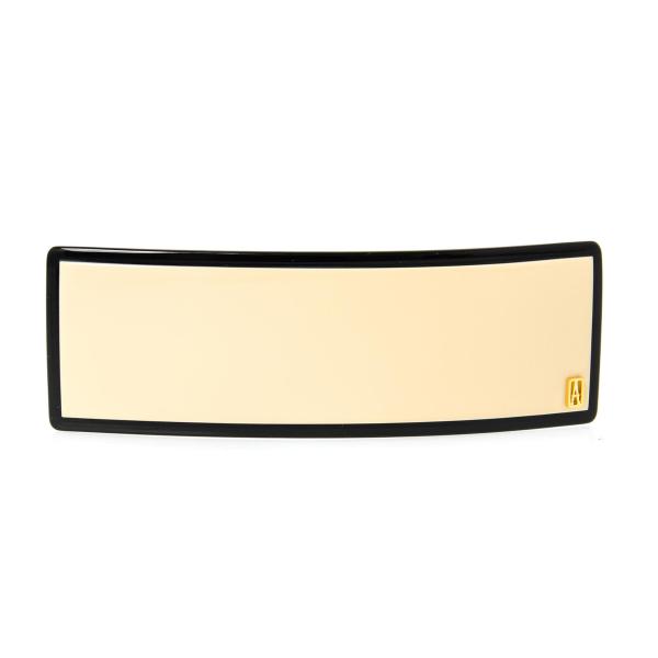 ■スタイルバレッタ■カラーVENDOME（S）-ベージュ×ブラックロゴ：ゴールドアレクサンドル ドゥ パリ ALEXANDRE DE PARIS バレッタ ベージュ×ブラック LES LISERAI SAINT HONORE BARRETT...