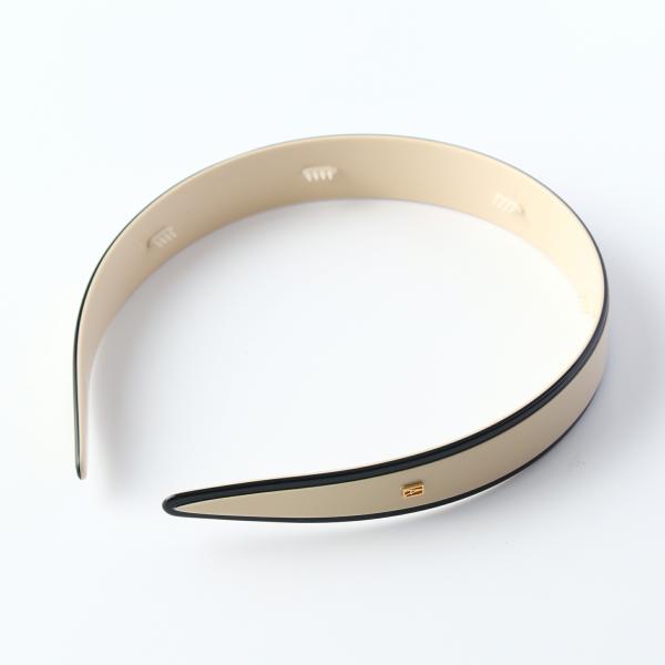 ■スタイルカチューシャ■カラーVENDOME（S）-ベージュ×ブラックロゴ：ゴールドアレクサンドル ドゥ パリ ALEXANDRE DE PARIS カチューシャ LES LISERAI SAINT HONORE SERRE TETE LA...