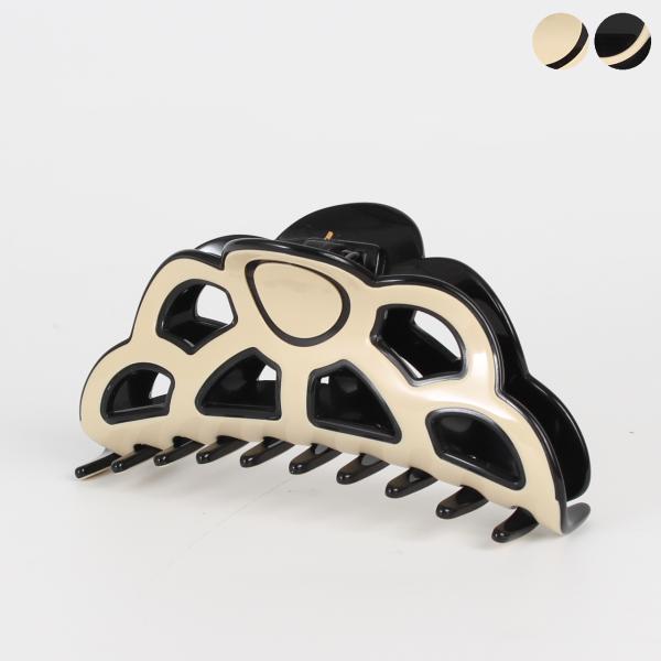 ■スタイルヘアクリップ■カラー[全2色]PANAMA（X）- ベージュ×ブラックROME（Y）- ブラック×ベージュロゴ部分：ゴールドアレクサンドル ドゥ パリ ALEXANDRE DE PARIS ヘアクリップ LES LISERAI R...