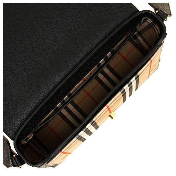 バーバリー BURBERRY バッグ レディース ショルダーバッグ ブラック×アーカイブベージュ（ヴィンテージチェック） MD NOTE ...