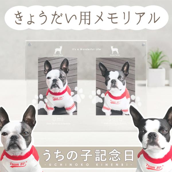 ＜ベビーメモリアル工房がお作りするペット用デザイン＞愛犬・愛猫の肉球のカタチを刻印できる、思い出のフォトフレーム。世界にひとつだけのオリジナルをつくることができます。兄弟姉妹のきずなを残せる、多頭飼い専用デザインです。うちの子記念日、お誕生...
