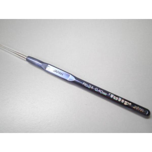 チューリップコーポレーション製レース針　0.4mm樹脂製の柄が付いています。