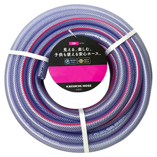 【商品名】 カクイチ FUN 30m巻 クリアー プラス ピンクライン 内径15mm F121C ホース 【ジャンル・特徴】 見える、楽しむ、子供も使える おしゃれな半透明ホース 30m