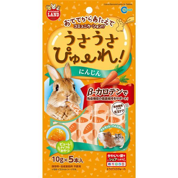 【商品名】 （まとめ） うさうさぴゅーれ にんじん 10g×5本入 （ペット用品） 【×10セット】 【ジャンル・特徴】 おててからあたえてコミュニケーション！