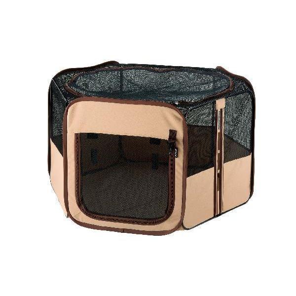 【商品名】 たためるペットサークル 90-90 ブラウン (ペット住関連用品/ケイジ・サークル/犬用ケイジ) 【ジャンル・特徴】 お出かけ先でパッと広げて組み立て折りたたみ式の布製サークル