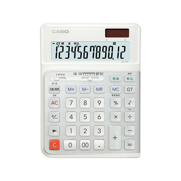 【商品名】 CASIO 人間工学電卓 デスクサイズ12桁 DE-12D-WE-N  [ DE-12D-WE-N ]