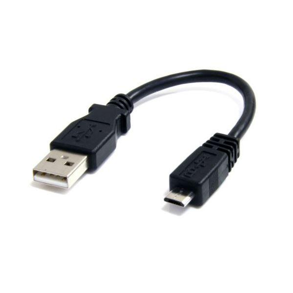【商品名】 StarTech.com microUSB2.0変換ケーブル 15cm USB A（オス）ーUSB microB（オス） ブラックUUSBHAUB6IN 1本