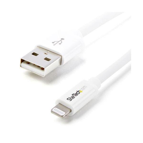 【商品名】 StarTech.com Lightning-USBケーブル 2m 8ピン（オス）-USB A（オス） ホワイト USBLT2MW1本