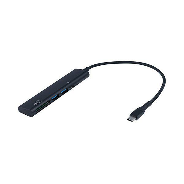 【商品名】 ナカバヤシ USB3.2Gen1Type-C3ポート(Cx1 Ax2)&amp;SDカードリーダー・ライターアルミコンボハブ ブラック COM-C3SD143BK 【ジャンル・特徴】 高速カードリーダー搭載。USB3.2Gen1...
