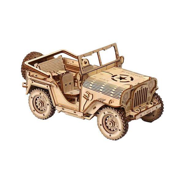 【商品名】 キヨラカ 組み立て式 オフロードジープ 工具・接着剤不要 インテリア OR-J01 【ジャンル・特徴】 工具も接着剤も不要の木製模型 [ OR-J01 ]