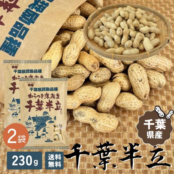 【爆買】 爆買いWeek ＜商品名＞2025年 落花生 千葉県 新豆【2袋セット】230g 殻付き 【千葉半立】 <br>＜ワード＞ピーナッツ ちばはんだち 国産 皮ごと 煎りざや 無添加 無着色 無塩 はせべ ちば ほぼ八街産...
