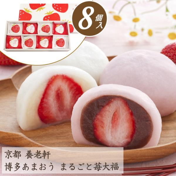 【爆買】 爆買いWeek ＜商品名＞京都 養老軒 博多あまおう まるごと苺大福<br>＜記号＞YF-MB<br>＜内容量＞白あん・こしあん×各4(計8)<br>＜賞味期限＞冷凍90日<br>＜...