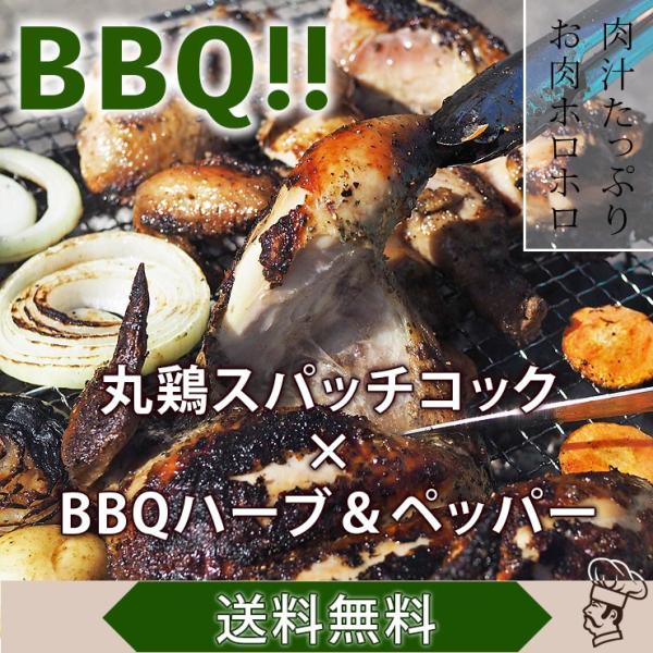 【送料無料 バーベキュー BBQ 鶏の丸焼き スパッチコック 丸鶏 1羽 ボリューム ハーブペッパー グリル 生 肉 チルド アウトドア パーティー】生の状態で1.2kgの大きめの丸鶏を、15種類のハーブに岩塩と黒胡椒を合わせた特製ハーブス...