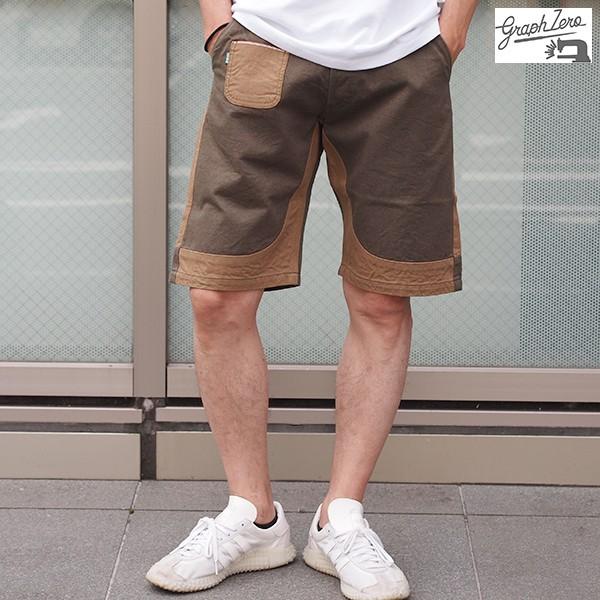 ヴィンテージの狩猟用のハンティングオーバーオールをインスパイアしたショートパンツ。レアなヴィンテージを基調にした１着をベースにgraphzeroテイストにアレンジした一着です。生地もスペシャルなつくりで、旧力のシャトル織機で織り上げられたセ...