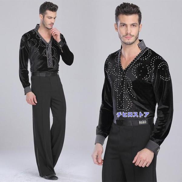 [ 商品名 ]【サイズ有M/L/XL/2XL】男性社交ダンス衣装 競技着 メンズ ダンス用シャツ 男性用 ダンス衣装 上着 ダンスウェア 練習着 ワルツ カウボーイ チャチャチャ ルンバ ステージ 衣装 演出着 da168h2h2x0[ セ...