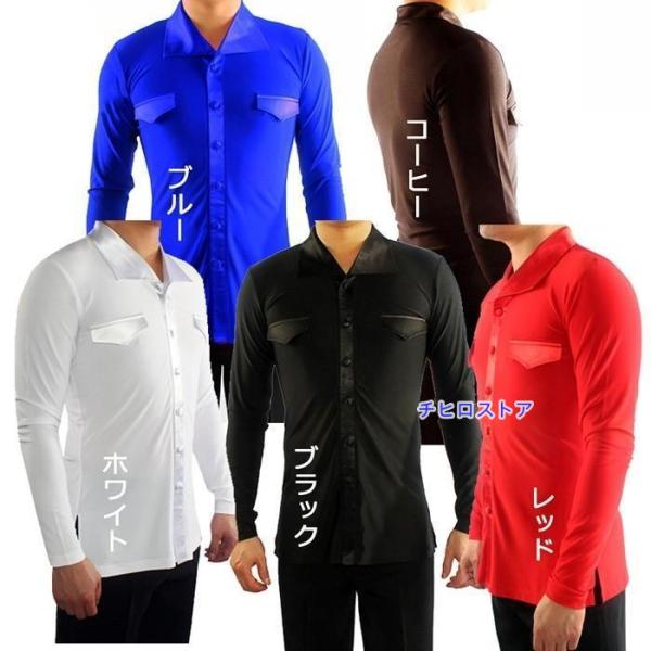 [ 商品名 ]【サイズ有S-XL】男性社交ダンス衣装 ブラック 4colors 競技用 ラテンダンスシャツ メンズラテンシャツ 男性用 ダンス衣装　ダンスウェア 練習着 ラテン ルンバ チャチャチャ 演出 発表会 パーティー da212h2...