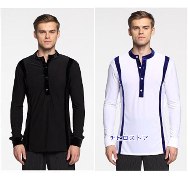 [ 商品名 ]【サイズ有S/M/L/XL/2XL】男性社交ダンス衣装 競技着 モダン メンズ ラテンダンス用シャツ 男性用 ダンス衣装 上着 ダンスウェア 社交 練習着 ワルツ チャチャチャ ルンバ カウボーイ ラテン ラテンダンスシャツ ...