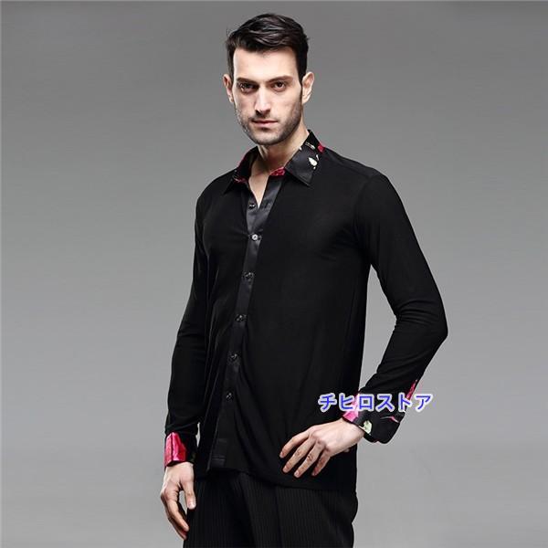 [ 商品名 ]【サイズ有S/M/L/XL/2XL】メンズ ラテンダンス用シャツ 男性用 ダンス衣装　上着 ダンスウェア 社交 練習着 ワルツ チャチャチャ ルンバ カウボーイ ラテン ラテンダンスシャツ ステージ 衣装 カウボーイダンス 男...