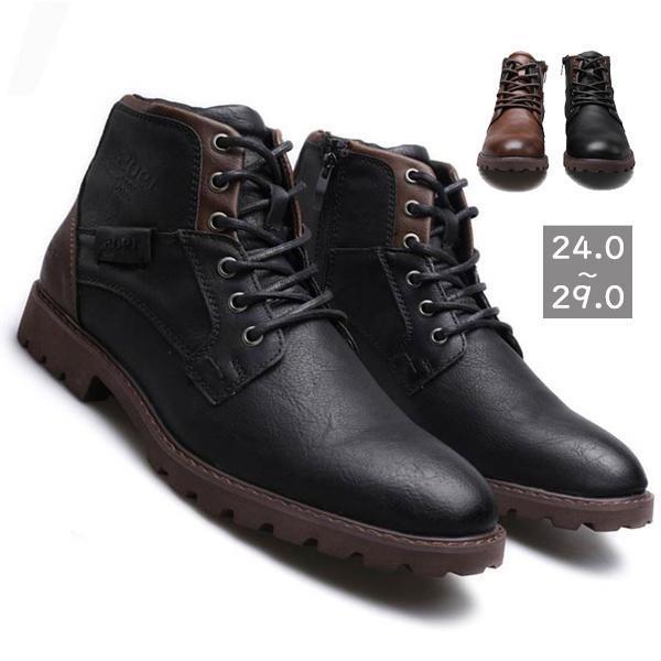 ショートブーツ メンズ エンジニア 紳士靴 ワークブーツ 秋冬 編み上げ