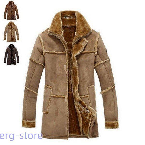 ムートンコート メンズライダースコート裏起毛裏ボア厚手ムートン防寒 革レザー3色 ミリタリージャケットブルゾン秋冬服 メンズライダースコートミリタリージャケットブルゾン秋冬服裏起毛裏