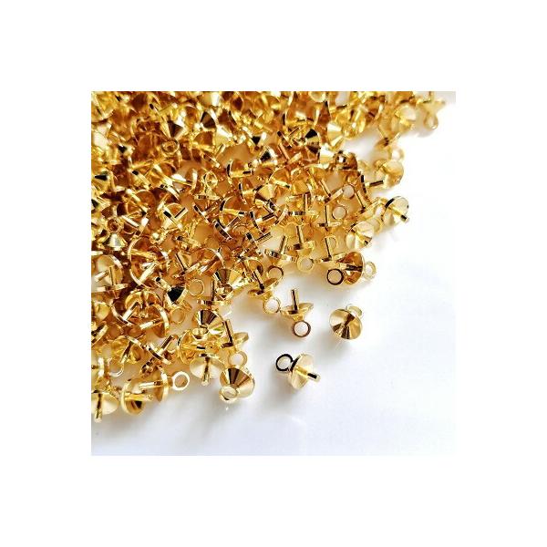 材質　■ 真鍮内容量■ 5.4g（約30個）名称　■ 真鍮 ヒートン ガラスドーム キャップサイズ■ 7  ×  5  ×  5mm 穴 1.5mm ピン太さ 1mmビーズなどに直接穴をあけて接着して取り付ける金具です。押し花などを詰めたガ...