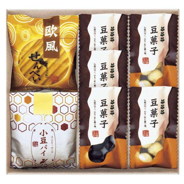 内容：小豆パイ・欧風せんべい・豆菓子（竹炭×3・きなこ×2）  【卵・乳成分・小麦・落花生】生産国：日本おもてなしにぴったりな、ほっこり和むお菓子のセット。和の味わいをお楽しみください。内祝 内祝い 御礼 粗品 景品 記念品 社員会 町内会...