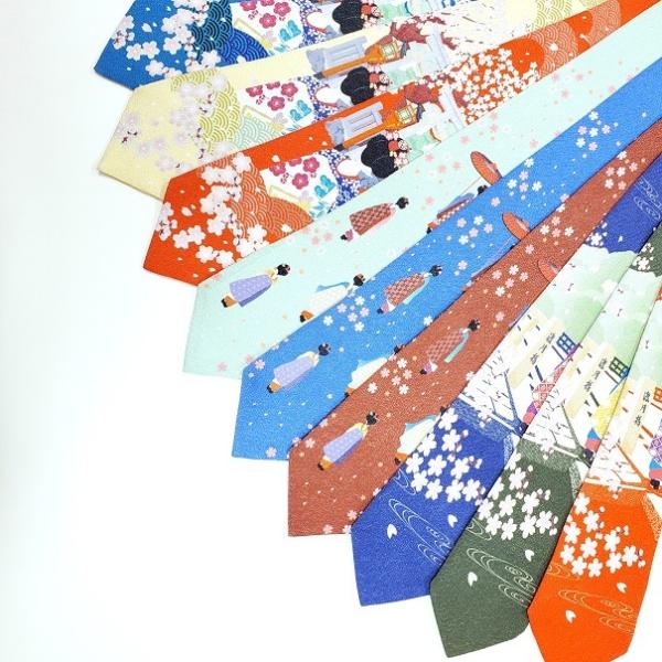 【ネクタイシリーズ】舞妓のネクタイ商品説明オリジナルデザインをちりめん生地にプリントした舞妓さんのネクタイです。父の日やプレゼントに最適。・サイズ全長：約153cm 剣先：10cm・素材ポリエステルちりめん9種類からお選びください■ご注意※...