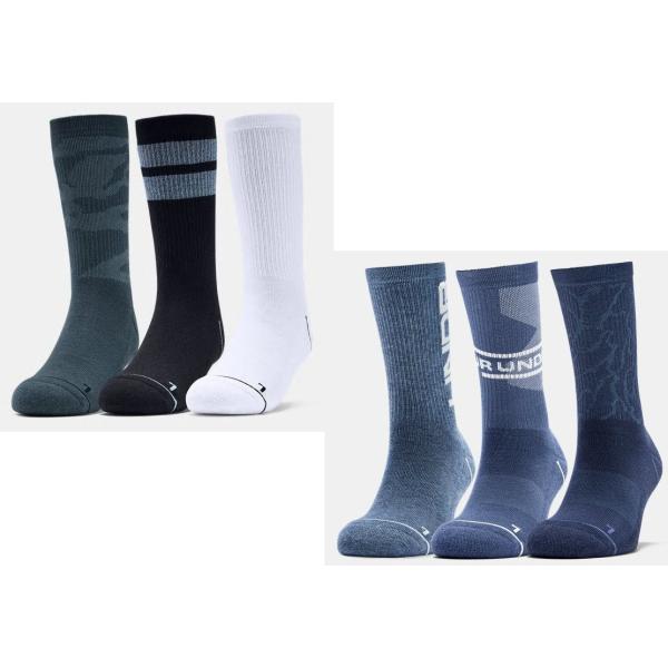 ■品番：1351764■商品名：UAフェノム ノベルティ クルー ＜3足セット＞■カラー：　073： Wire / White / Black 　480：Hushed Blue / Blue Ink / Halo Gray■サイズ：MD(2...