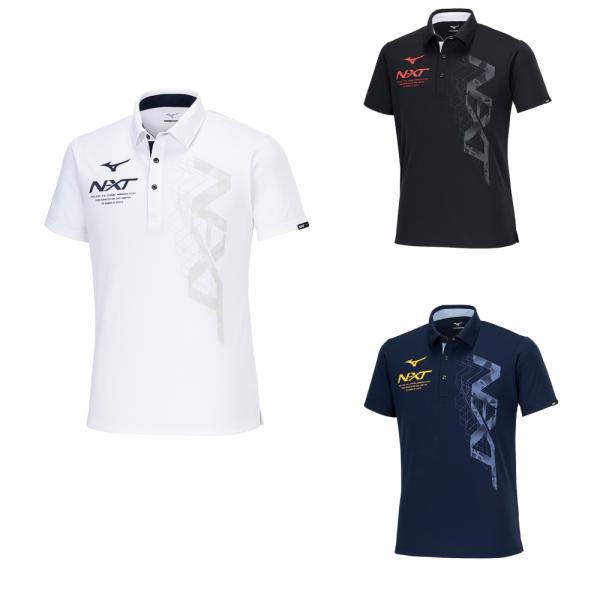 前身にロゴプリントが入った着回しのしやすいシンプルなポロシャツ。■品番：32JAB275■商品名：N-XT ポロシャツ■カラー：　01：ホワイト　09：ブラック　14：ドレスネイビー■サイズ：S〜2XL■素材：ポリエステル100％■生産地：...