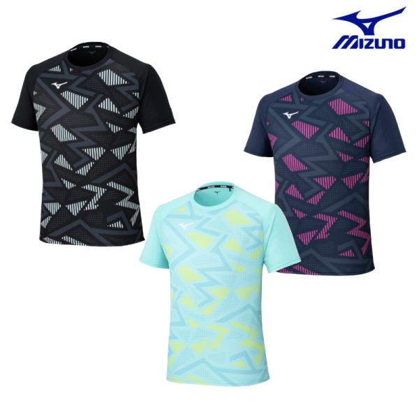 ■品番：82JAC104■商品名：ゲームシャツ■カラー：　09：ブラック　14：ドレスネイビー　23：ブルーラディアンス■サイズ：XS〜2XL■素材名：ポリエステル100％■生産地：インドネシア製■機能：★ミズノクイックドライプラス吸汗速乾...